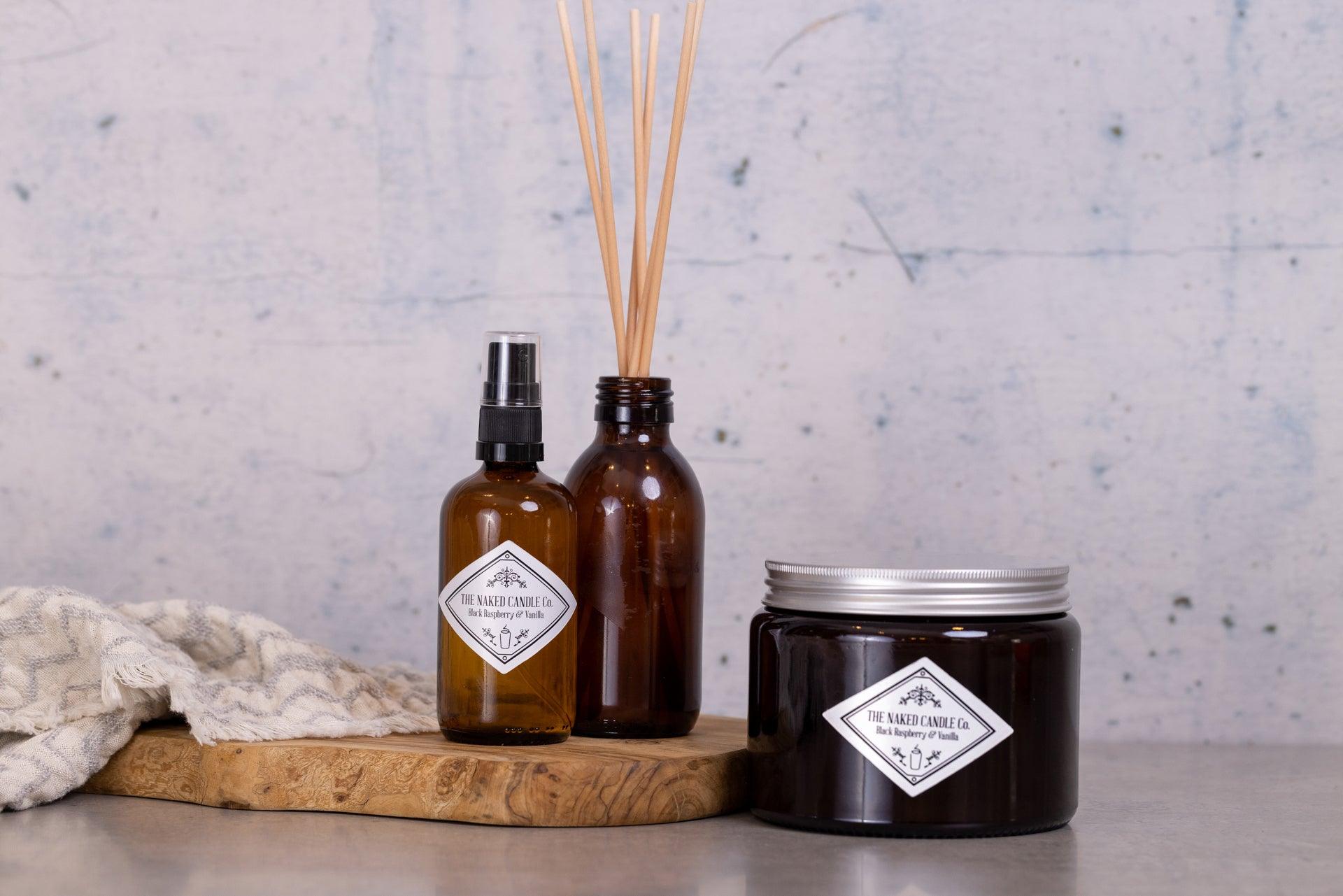 Full Large Amber Collection - Black Raspberry & Vanilla – TheNakedCandleCo
